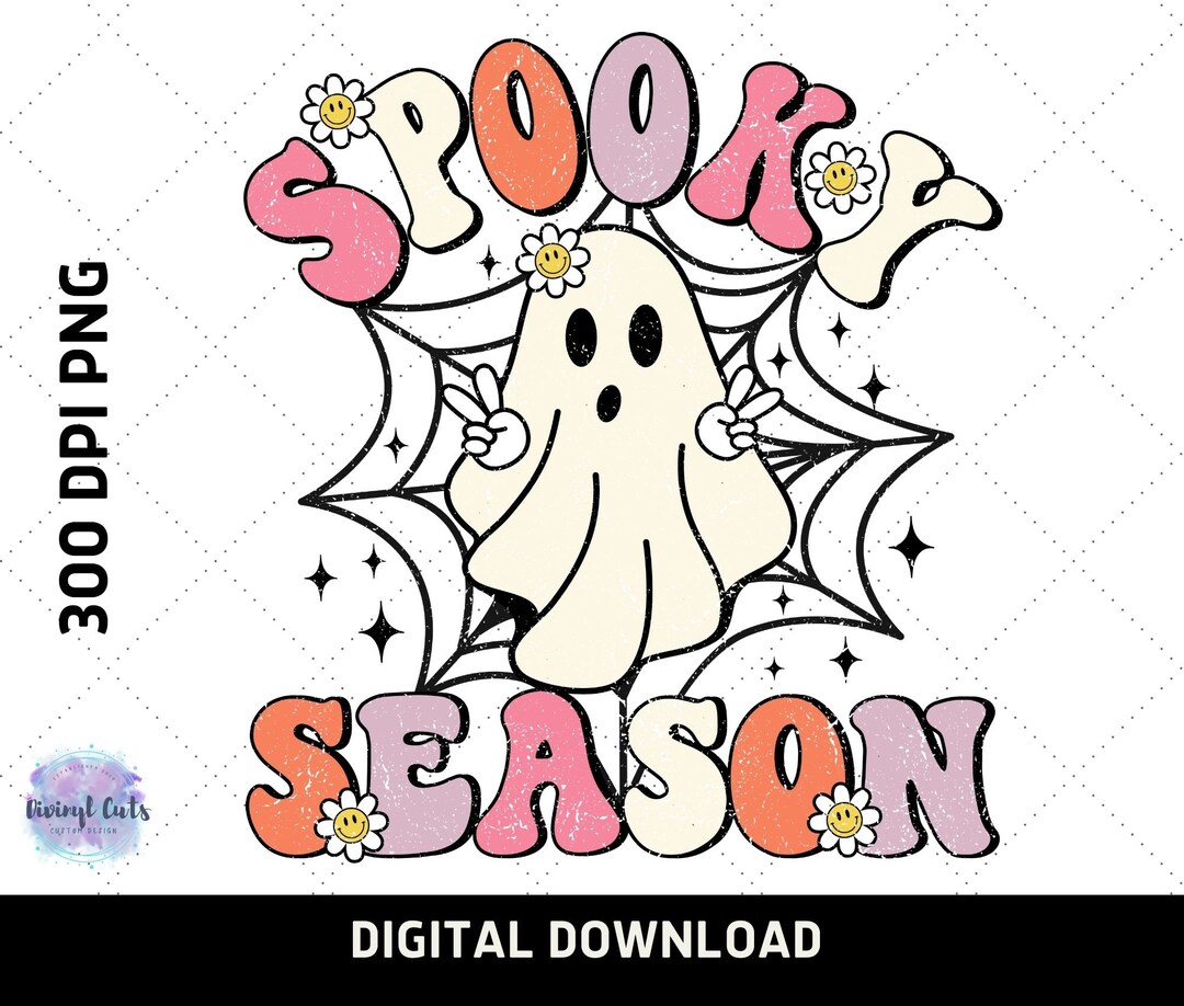 Spooky Season Png | Cute Ghost Halloween Png | Ghost Png | Sublimation ...