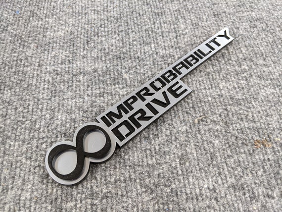 Custom Infinite Improbability Drive Car Badge Brushed and - Etsy