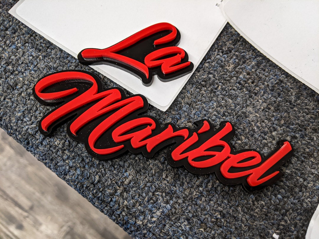 Custom Text Car Badge - Script Font - Type Your Own and Choose Your ...