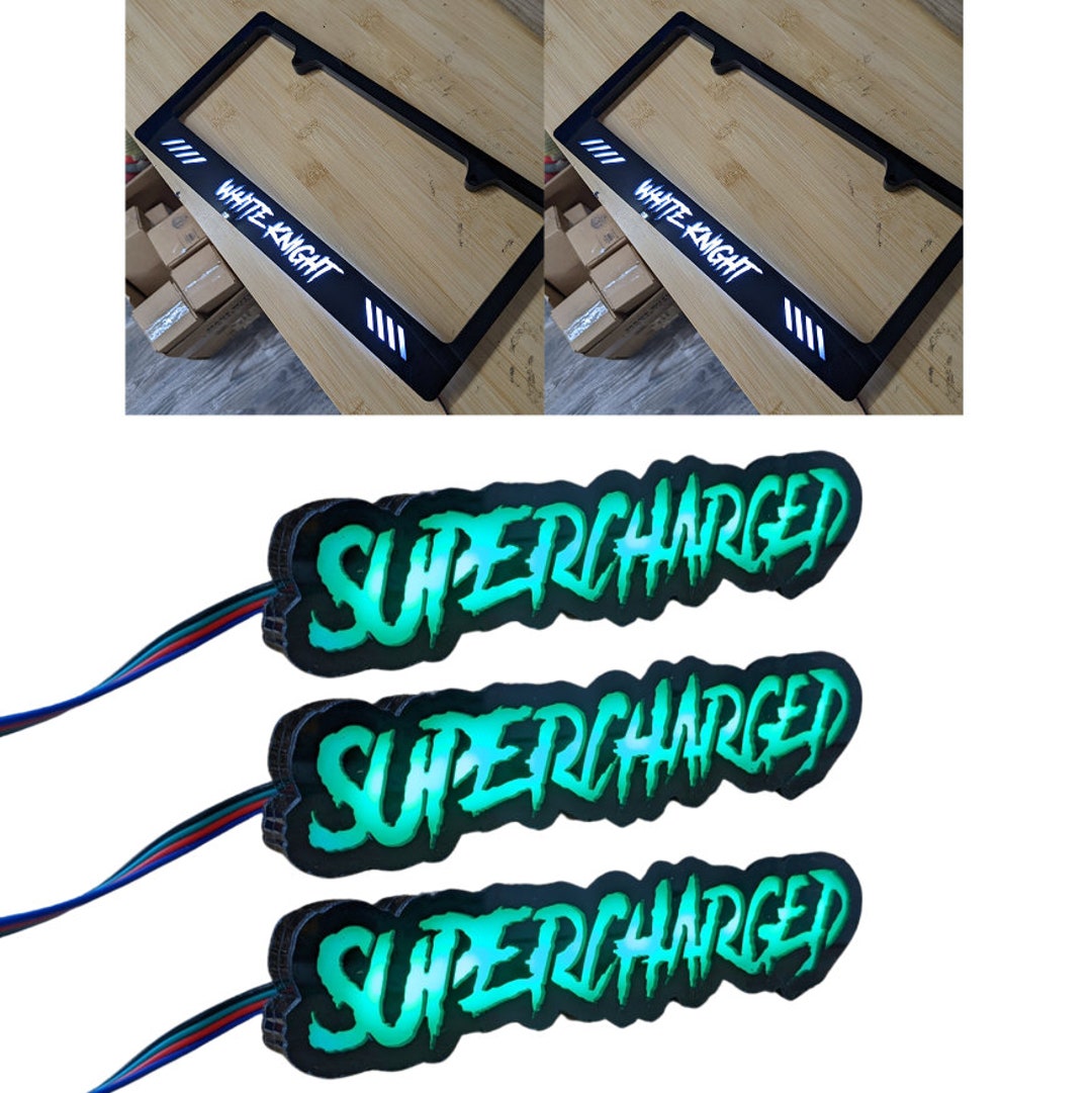 LED Bundle LED License Plate Frames and 3 LED Premium Badges - Etsy