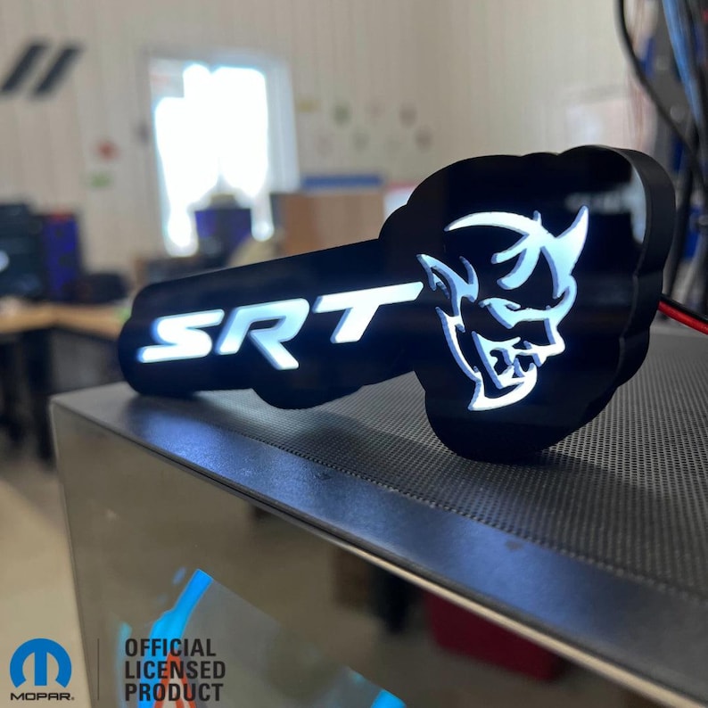 SRT® Demon® LED Illuminated Badge - White or RGB - Grille or Body Mount ...