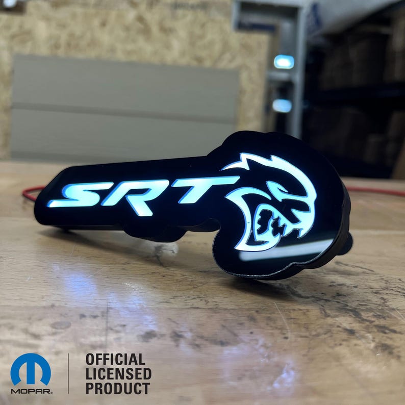 SRT® Hellcat® LED Illuminated Badge - White or RGB - Grille or Body ...