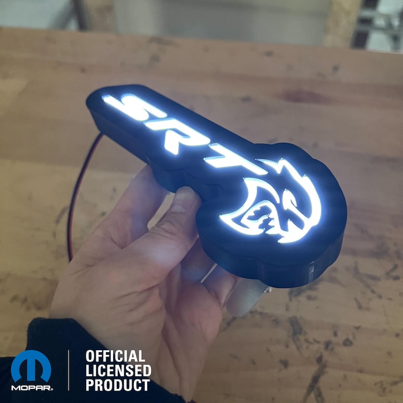 SRT® Hellcat® LED Illuminated Badge - White or RGB - Grille or Body ...
