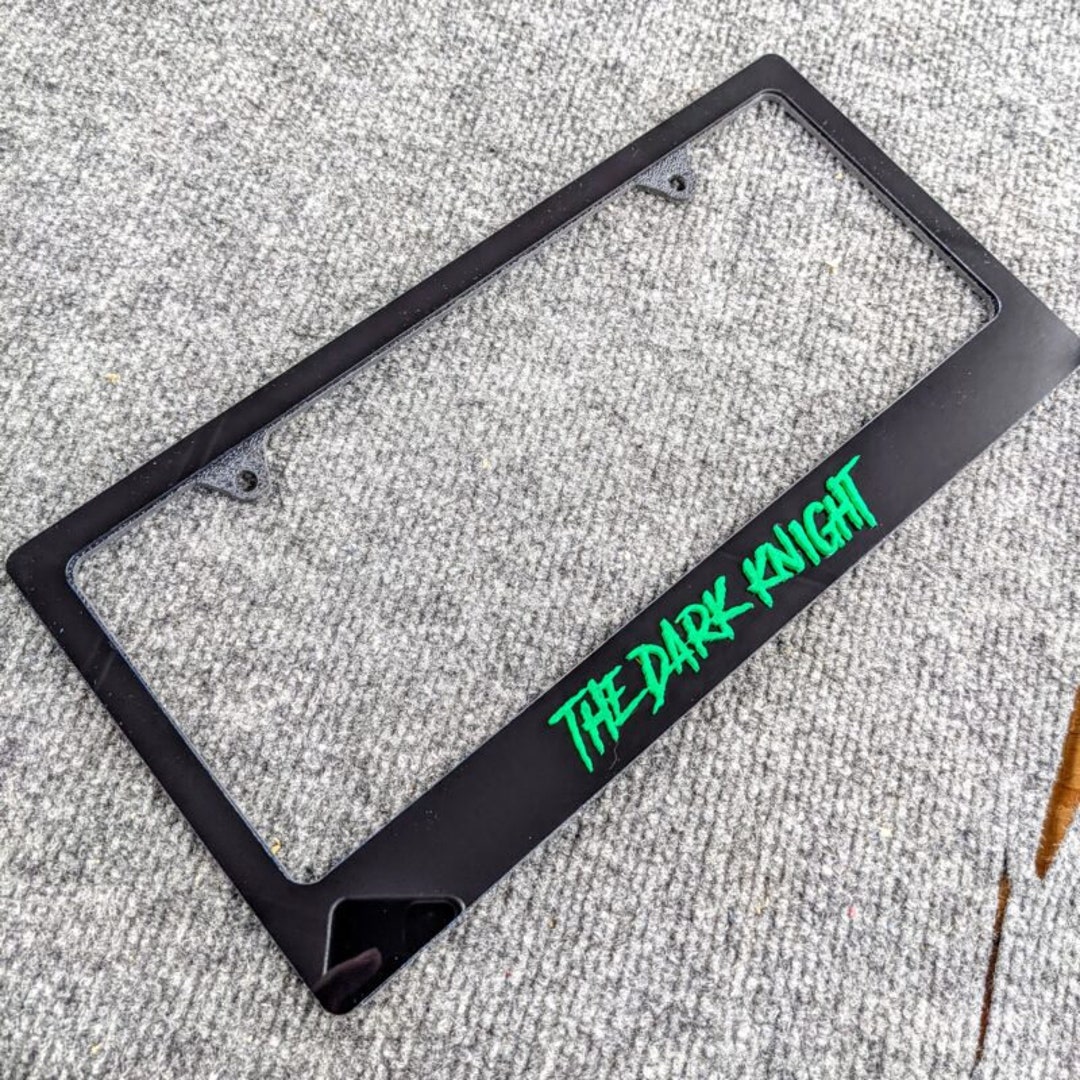 Custom License Plate Border Frame - Aggressive Font - Choose Your Text ...