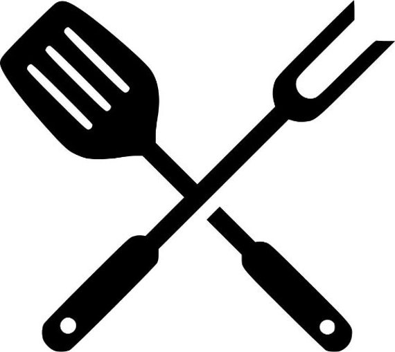 Barbecue Cooking crossed Spatula and Fork With Fire SVG - Etsy