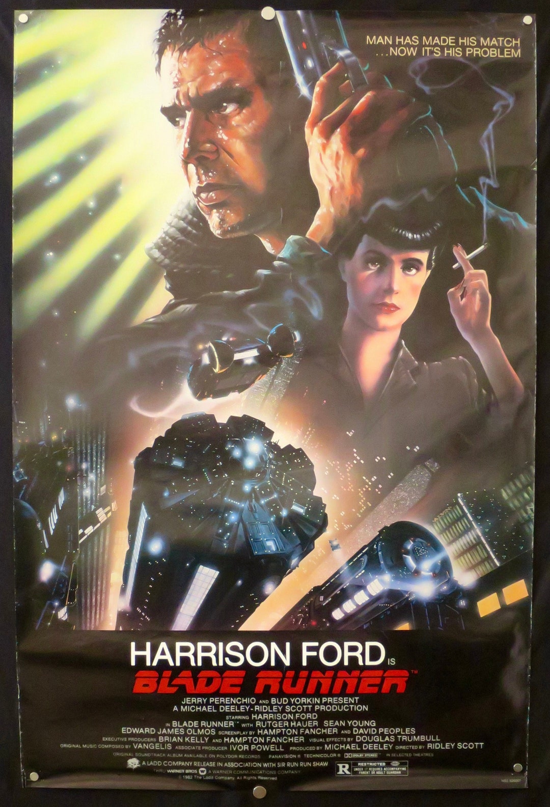 Harrison Ford BLADE RUNNER Orig. 1982 U.S. 1 Sheet 27x41 Movie Poster ...