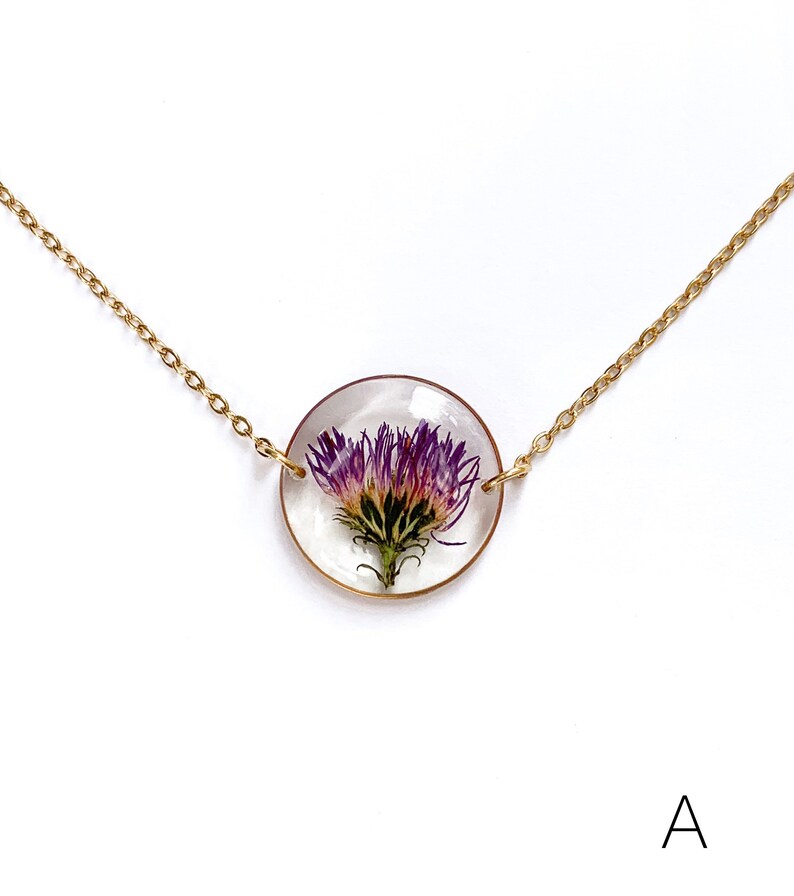 Aster Necklace September Birth Flower Necklace Long Lasting - Etsy