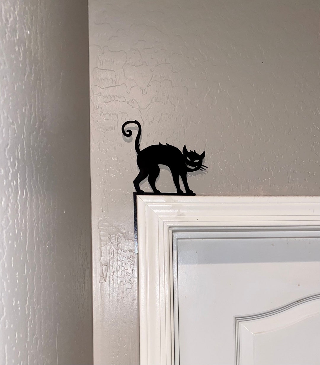 Halloween Black Scary Cat Door Topper - Etsy