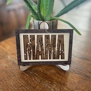 Mini MAMA Wooden Shelf Sign – Laser Engraved Mother’s Day Gift – Rustic ...