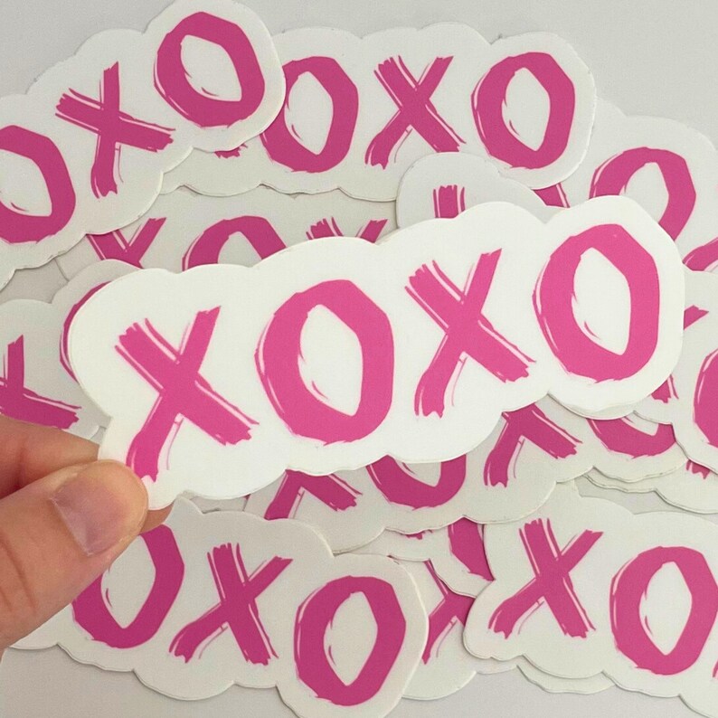 XOXO Sticker: Pink Hugs and Kisses, Positive Vibes - Etsy