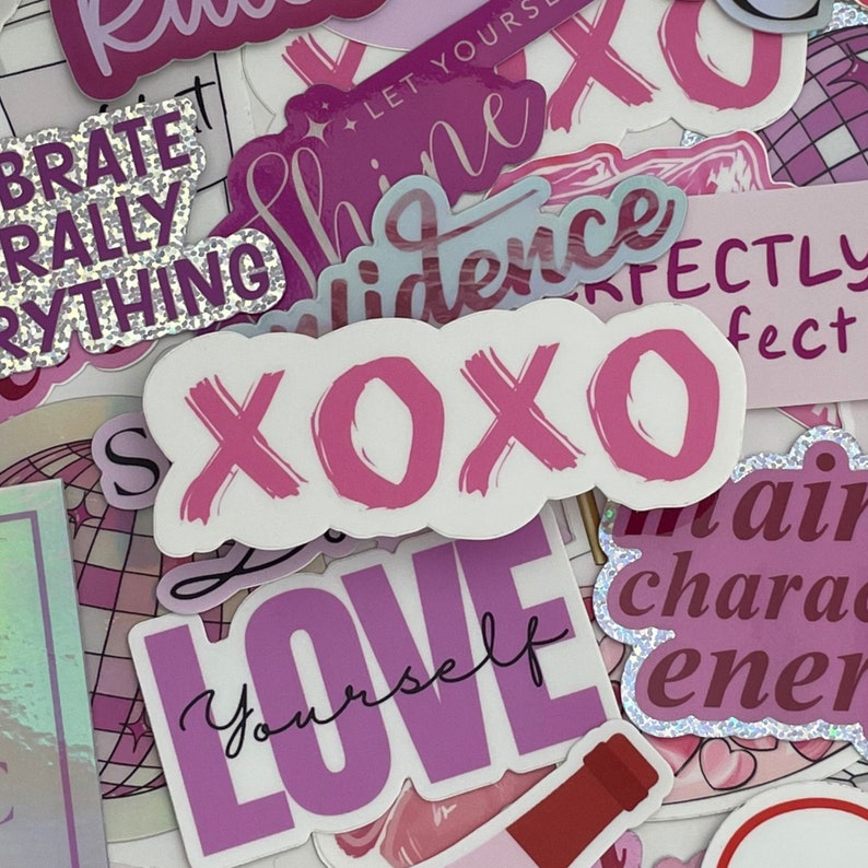 XOXO Sticker: Pink Hugs and Kisses, Positive Vibes - Etsy