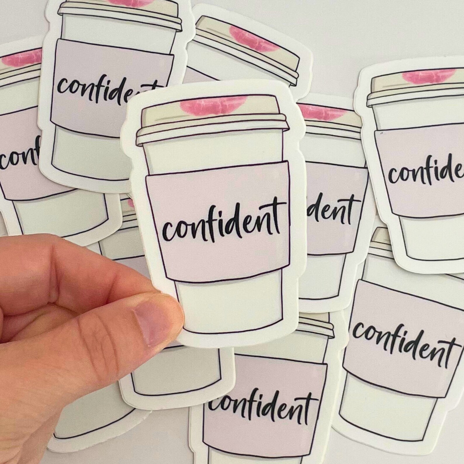 Confident Sticker, Self-esteem Sticker, Coffee Cup Sticker, Coffee ...