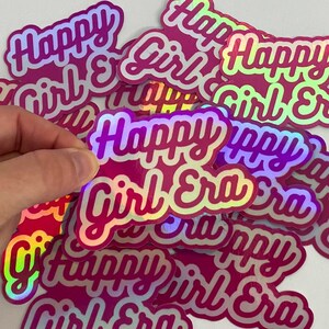Happy Girl Sticker, Positive Vibes Sticker, Happiness Sticker ...