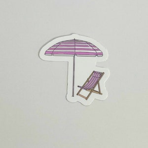Beach Umbrella Sticker, Summer Vibes Sticker, Beach Chair Decal, Beach ...