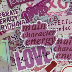 Main Character Energy Glitter Sticker: Empowerment Vinyl Decal - Etsy