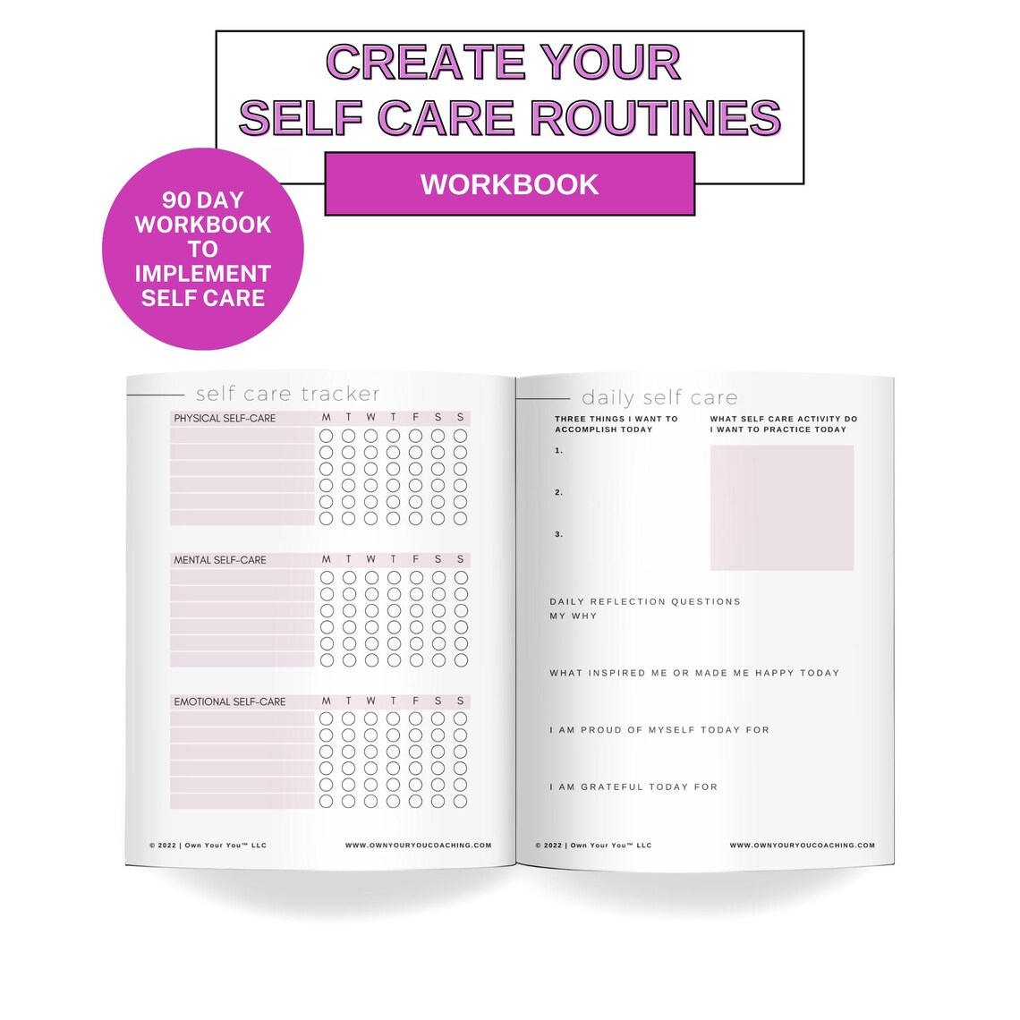Self-care Workbook: 90-day Journal for Women's Self-growth - Etsy