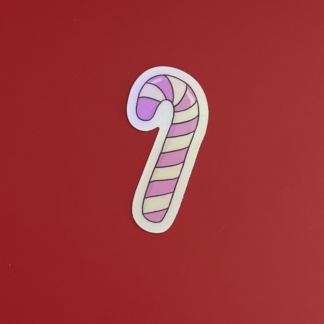 Holographic Candy Cane Sticker: Christmas Holiday Cheer - Etsy