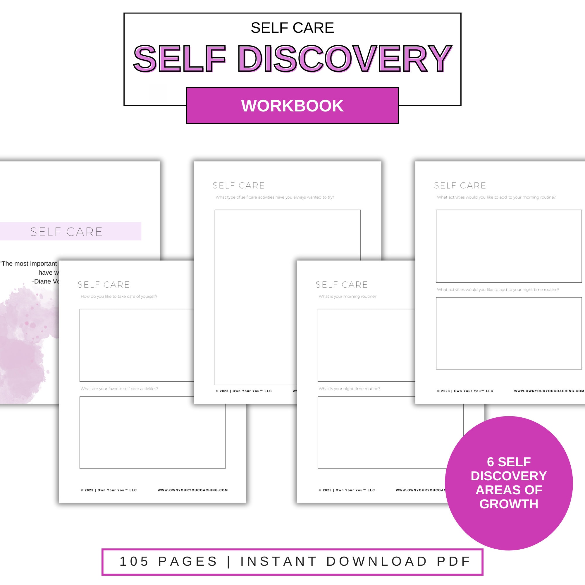 Self Discovery Journal: Authentic Self Workbook (PDF) - Etsy
