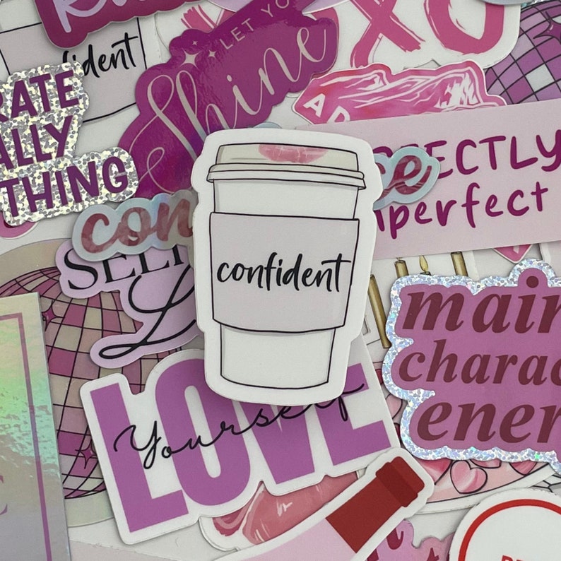 Confident Sticker, Self-esteem Sticker, Coffee Cup Sticker, Coffee ...