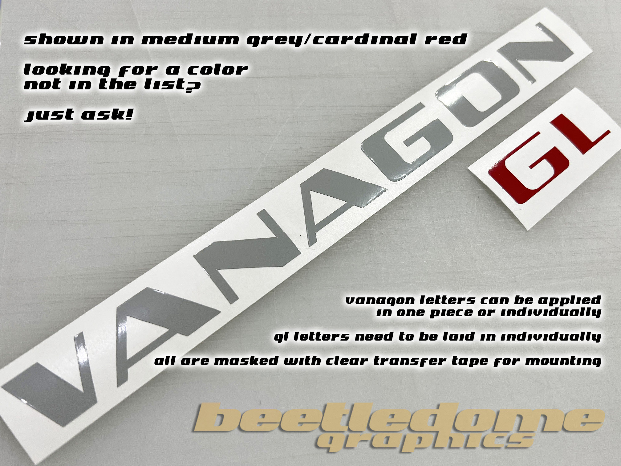 Vanagon GL Tailgate Logo Emblem Lettering Overlays - Etsy