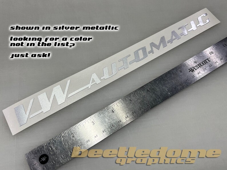 VW Decklid vw Automatic Emblem Script Vinyl - Etsy