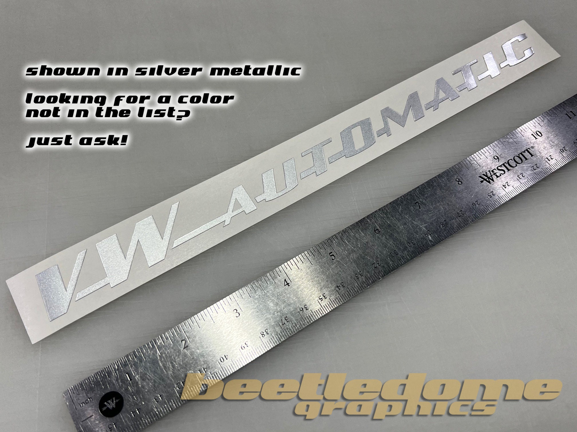 VW Decklid vw Automatic Emblem Script Vinyl - Etsy