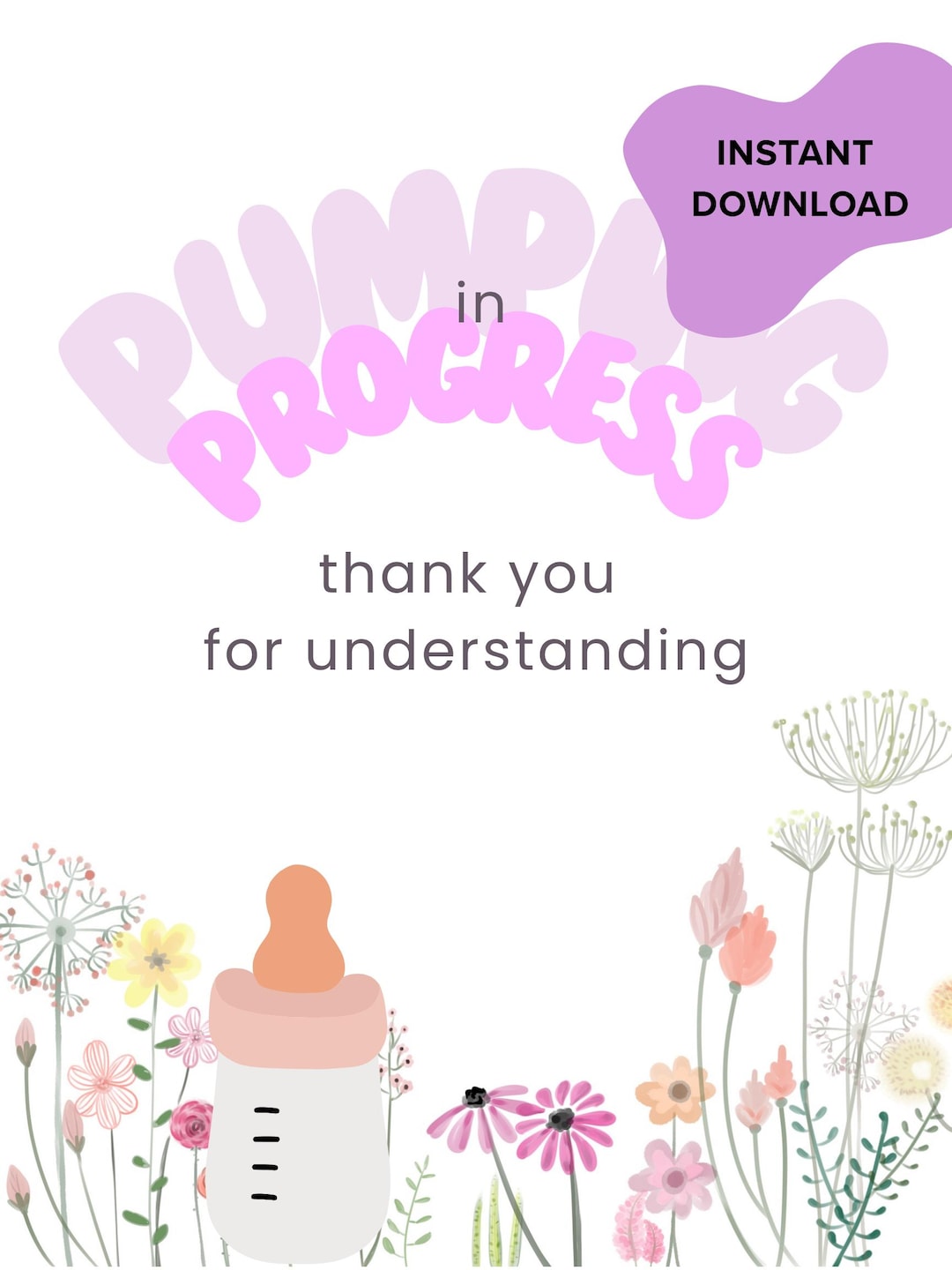 Instant Download Pumping at Work Poster | Breastfeeding Support ...