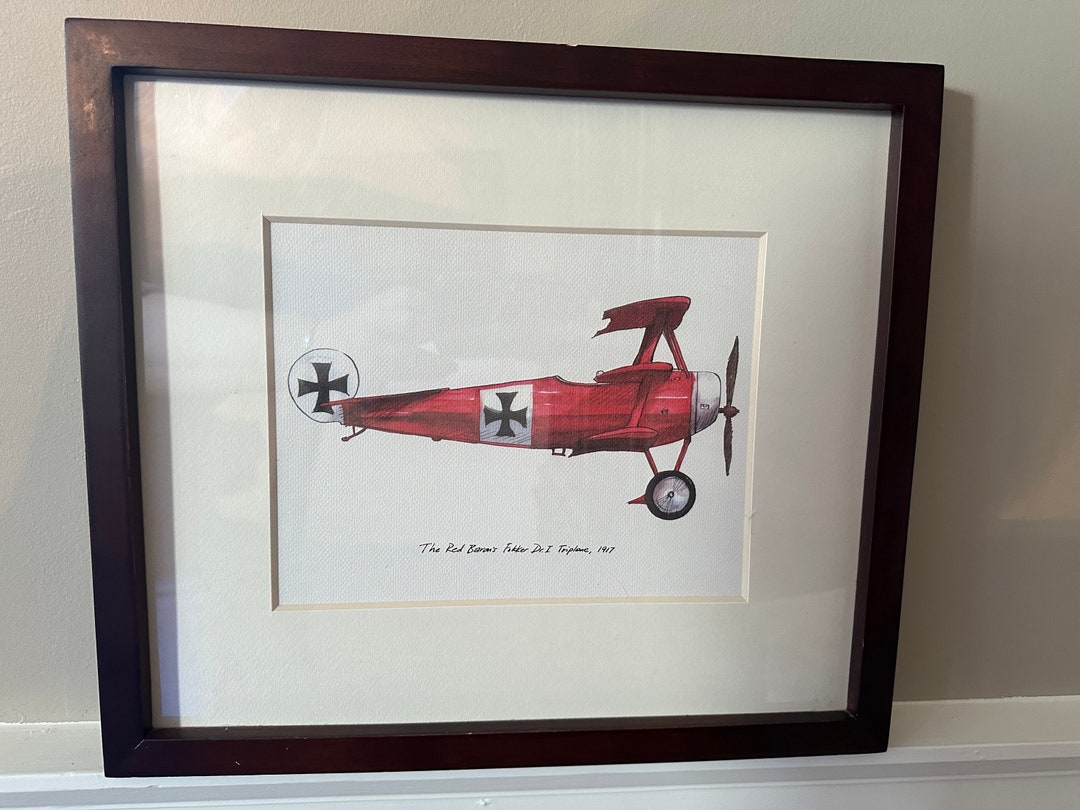Red Baron Airplane Art Pottery Barn Art Discontinued - Etsy