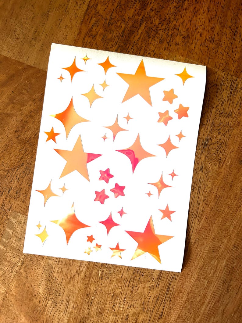 Stars and Sparkles Vinyl Sticker Sheet for Planners, Car Decal, Water ...