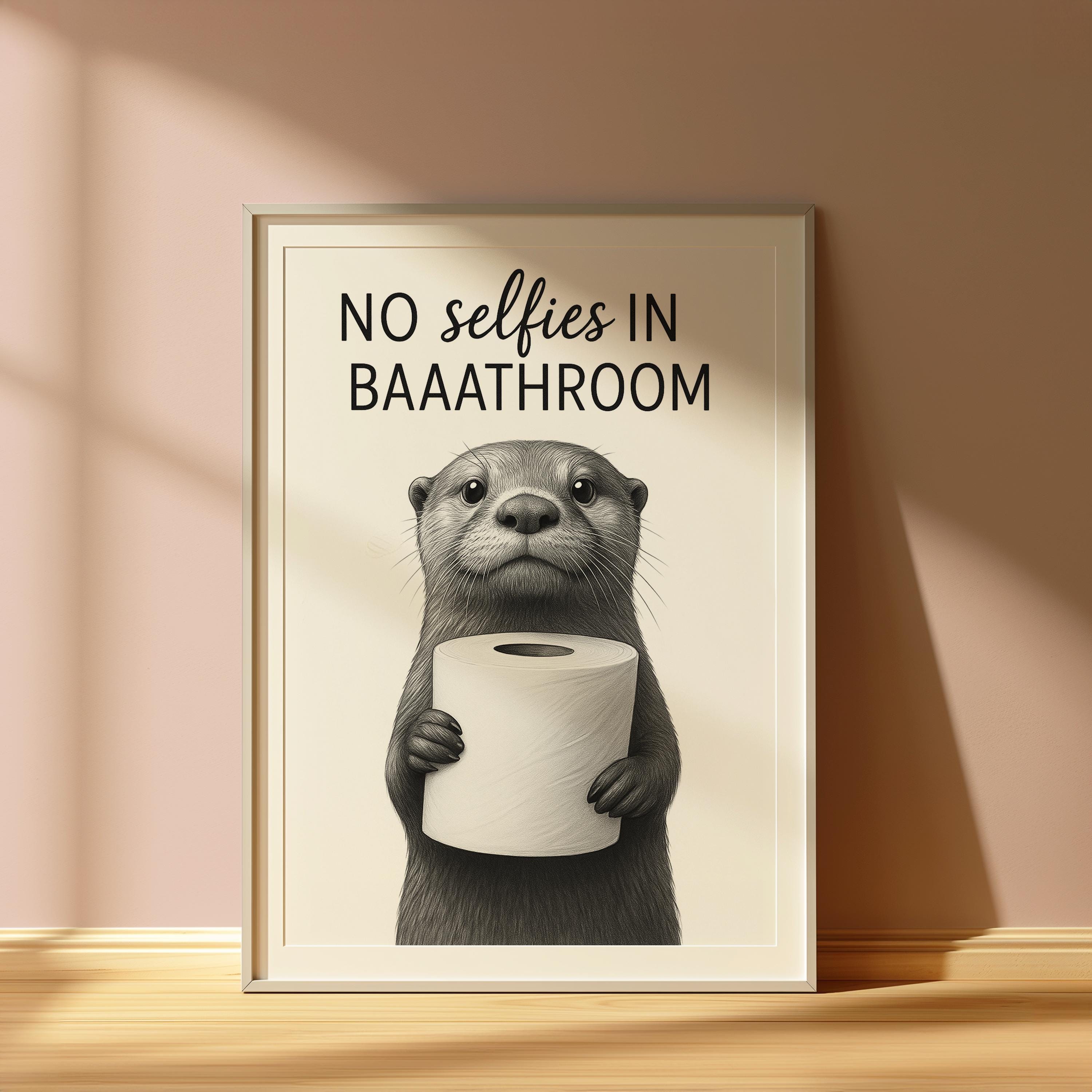 Funny Bathroom Wall Art: Playful Animal Print (PDF Download - Etsy