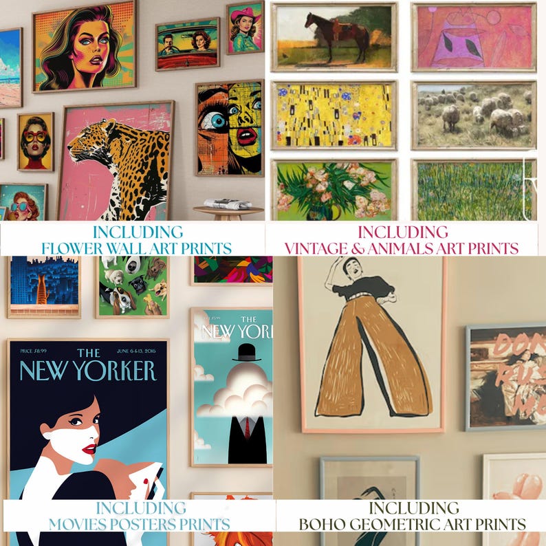 100,000+ Mega Wall Art Set: Maximalist Gallery, Eclectic Prints ...