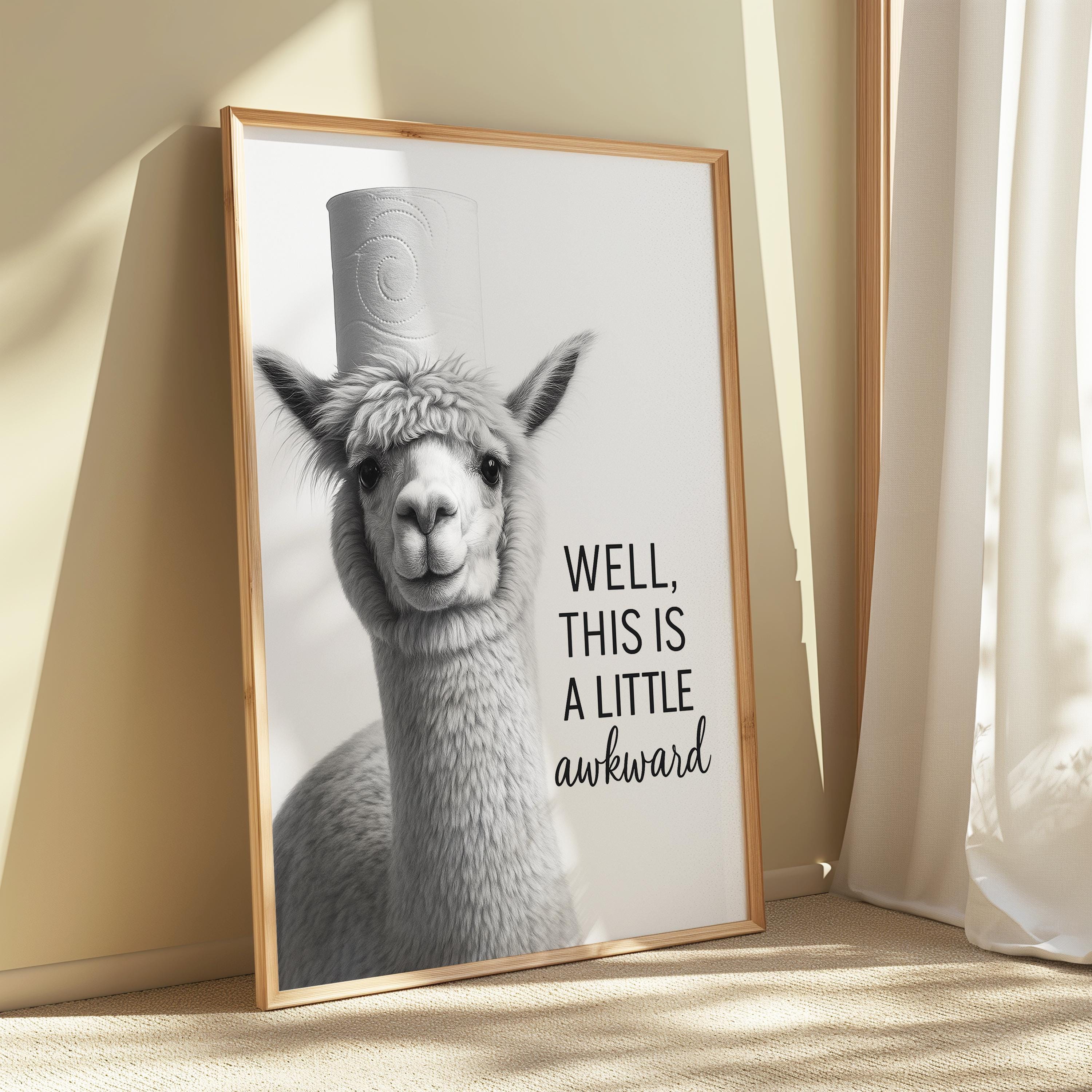 Funny Bathroom Wall Art: Playful Animal Print (PDF Download - Etsy