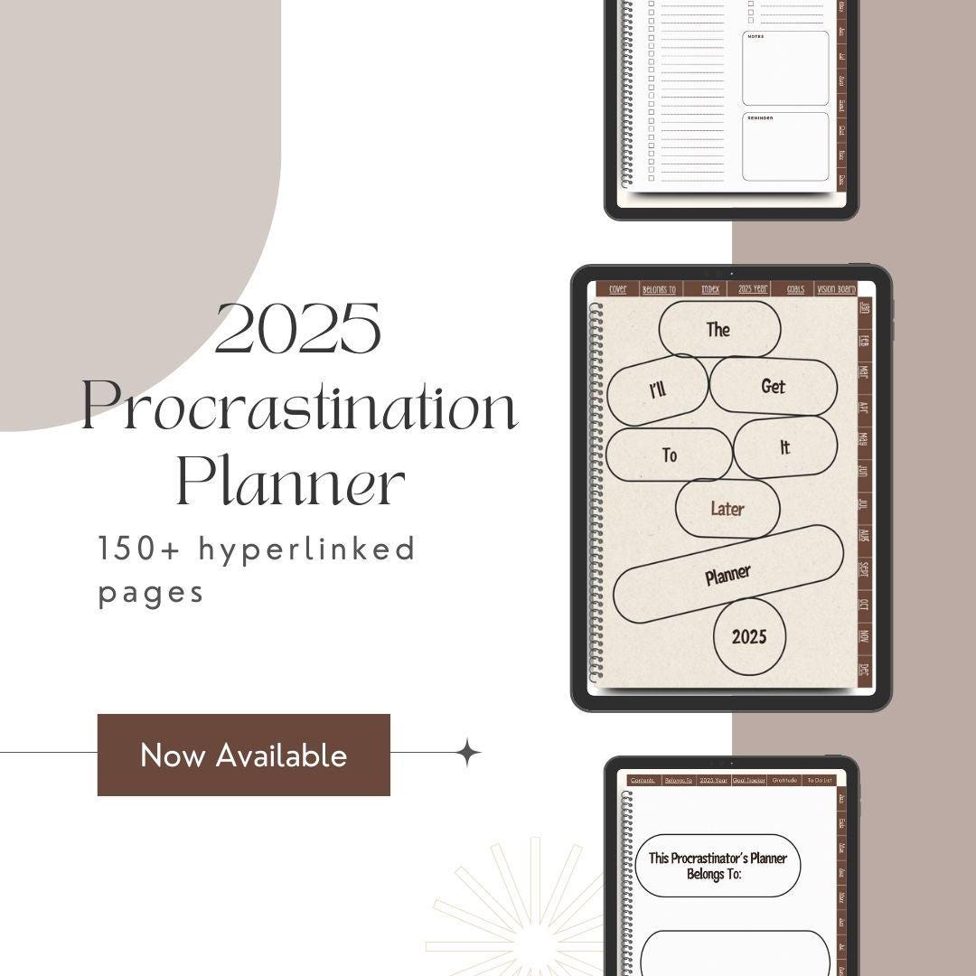 2025 Procrastination Planner – Funny and Practical Digital Organizer ...