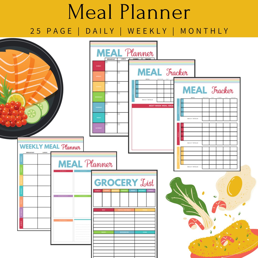 Printable Weekly Meal Planner and Grocery List Template for Health and ...