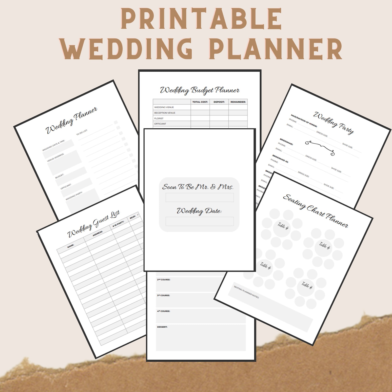 Printable Wedding Planner Kit for Organizing Your Dream Wedding - Etsy