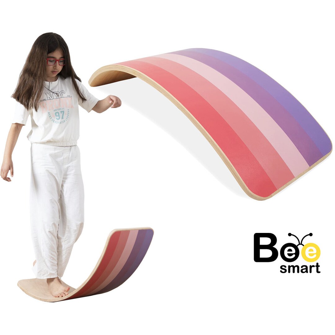 Natural Wooden Balance Board for Kids & Toddlers, Wood Wobble Toy for ...