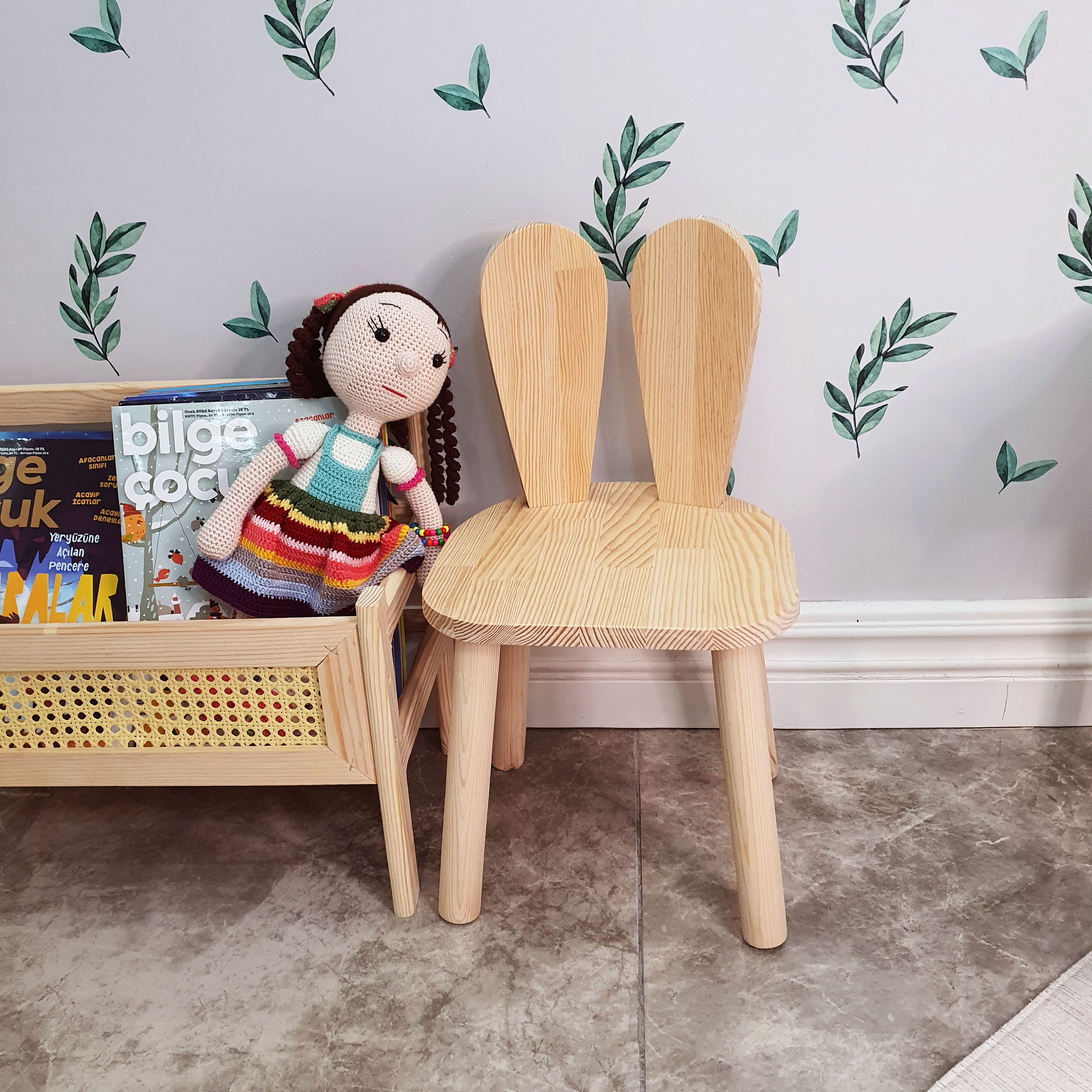 Rabbit Chair Wooden Kids Table and Chair Set Wooden Table - Etsy UK