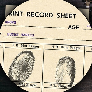 Editable Fingerprint Record Sheet Replica (instant Download) - Etsy