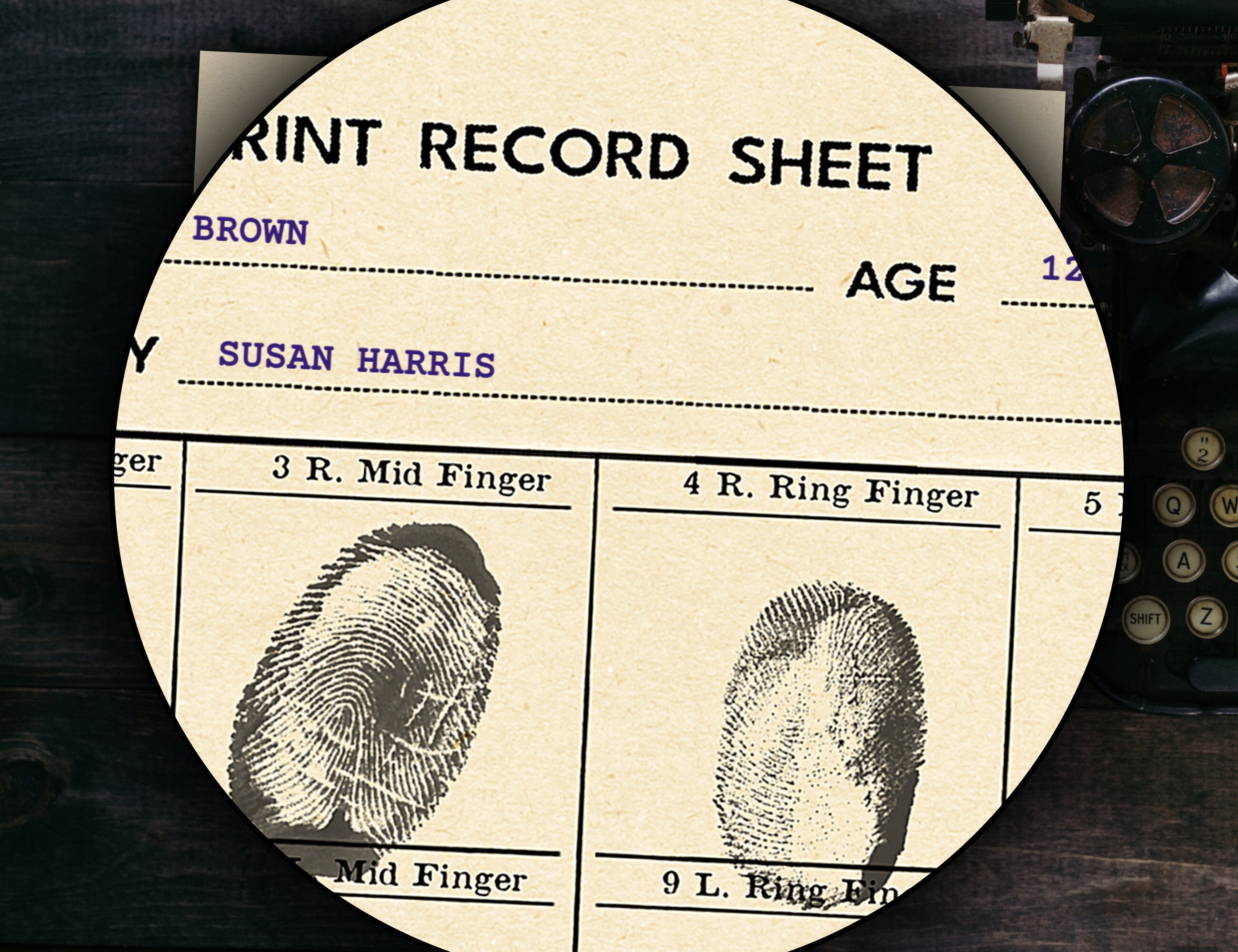 Editable Fingerprint Record Sheet Template - Fingerprint Record Sheet Replica - Instant Download ...
