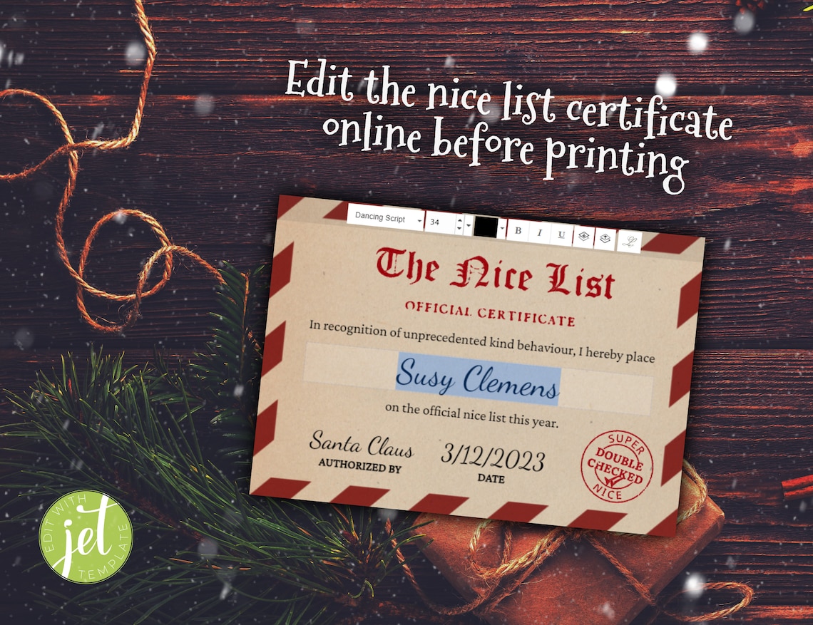 Editable Letter From Santa Template Editable Santa Claus Letter Instant ...