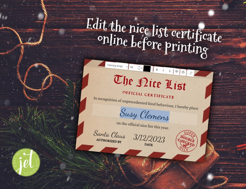 Editable Letter From Santa Template Editable Santa Claus Letter Instant ...