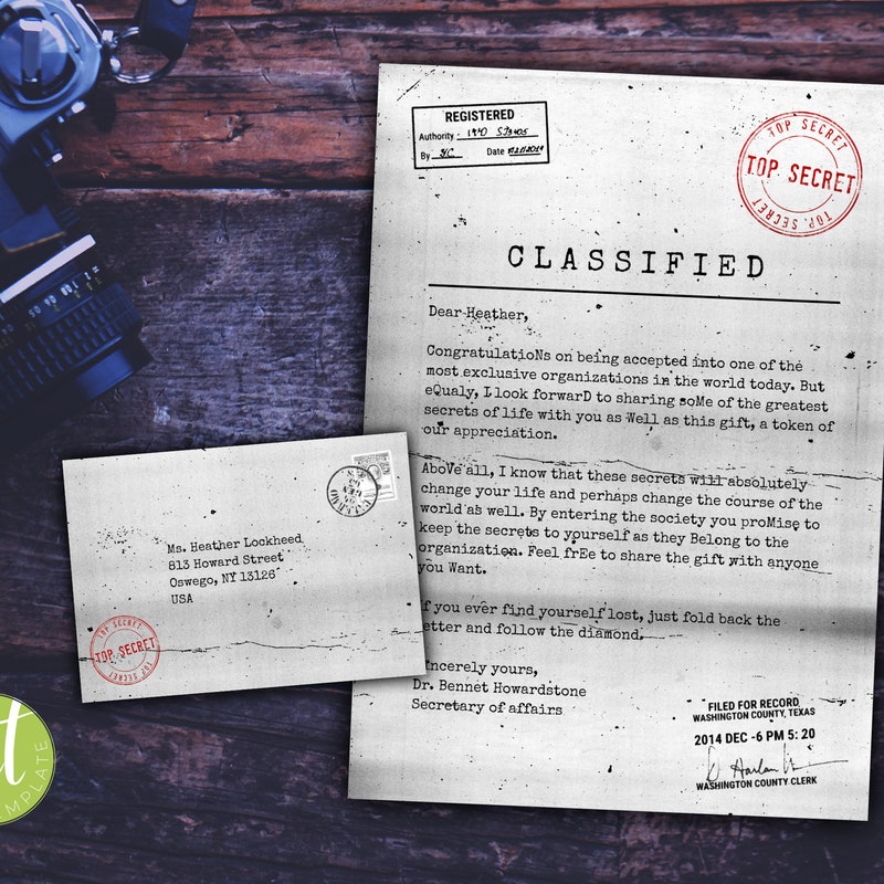 Secret Document Prop - Etsy UK