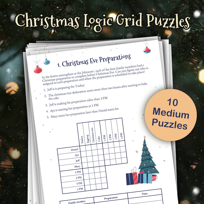 Printable Logic Puzzles - Etsy