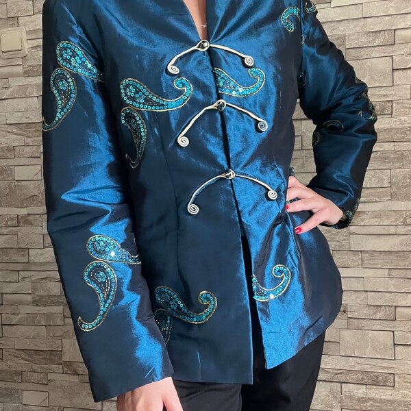 Blue Chinese Jacket - Etsy