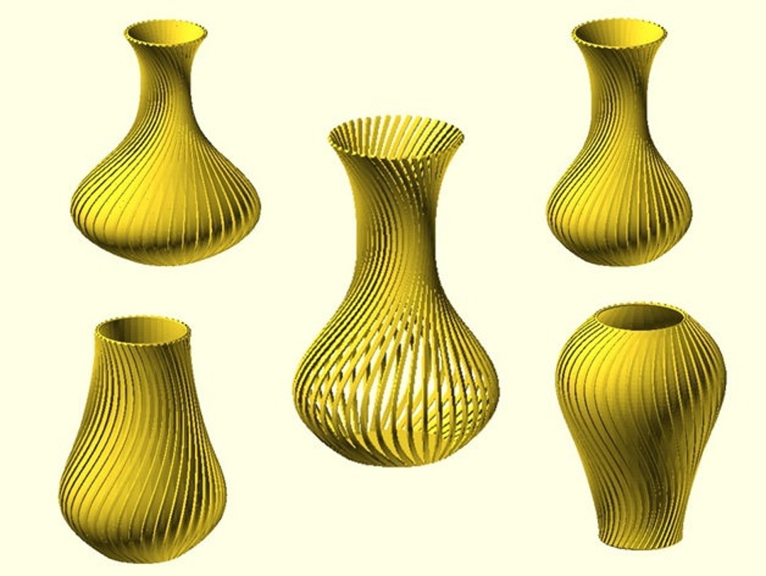 FIVE 3D Printable Flower Vase STL File Collection digital Download - Etsy