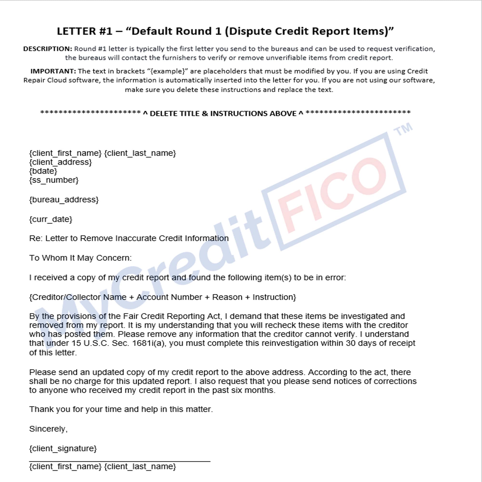 Credit Repair Templates - DIY - Etsy