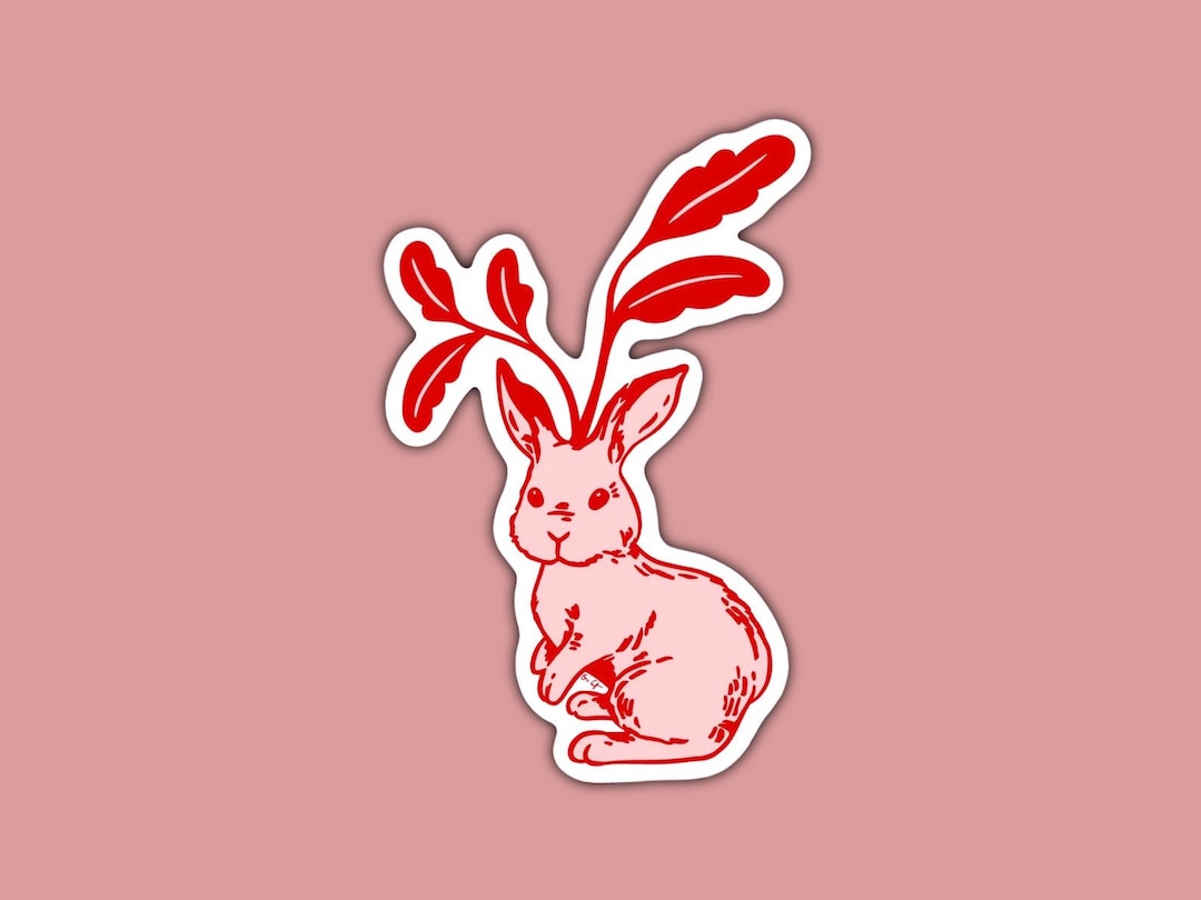 Pink Bunny Sticker Bunny Sticker Bunny Laptop Sticker Cute Bunny ...