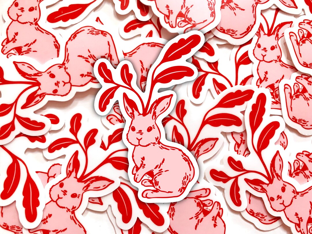 Pink Bunny Sticker Bunny Sticker Bunny Laptop Sticker - Etsy