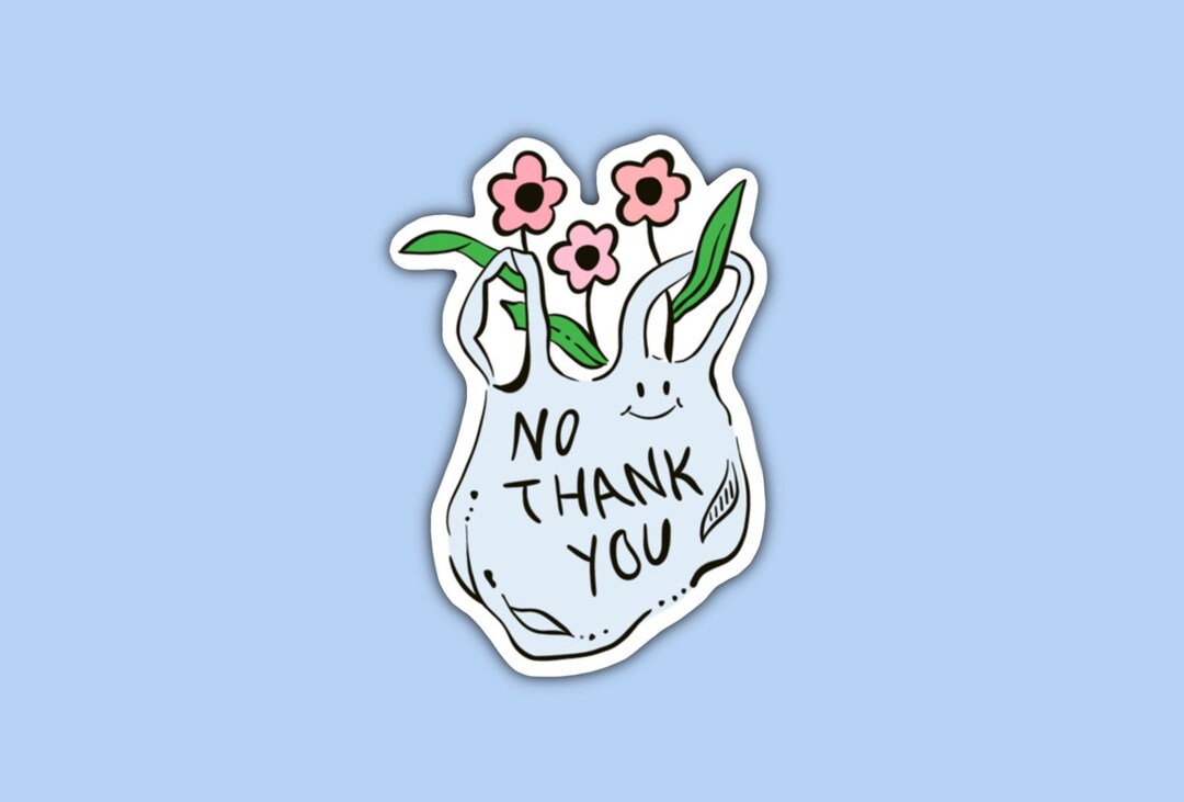 No Thank You Sticker Sticker Laptop Sticker Water Bottle Sticker Blue ...