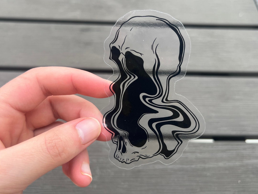 Clear Skull Sticker Melting Skull Sticker Skull Sticker Clear Sticker ...